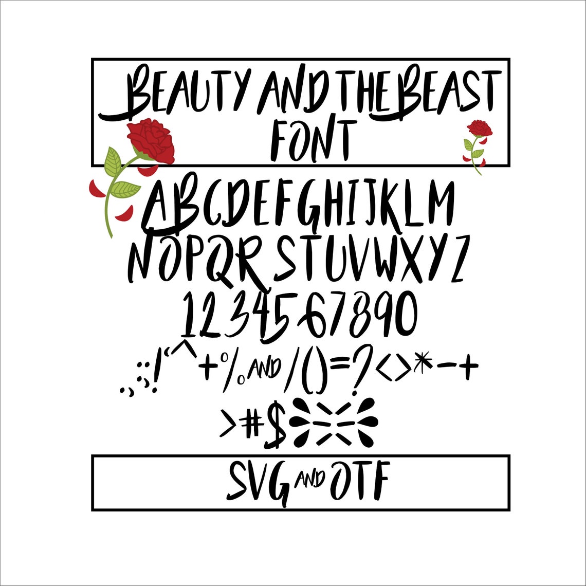 Beauty and the Beast Font SVG Beauty and the Beast Letters | Etsy