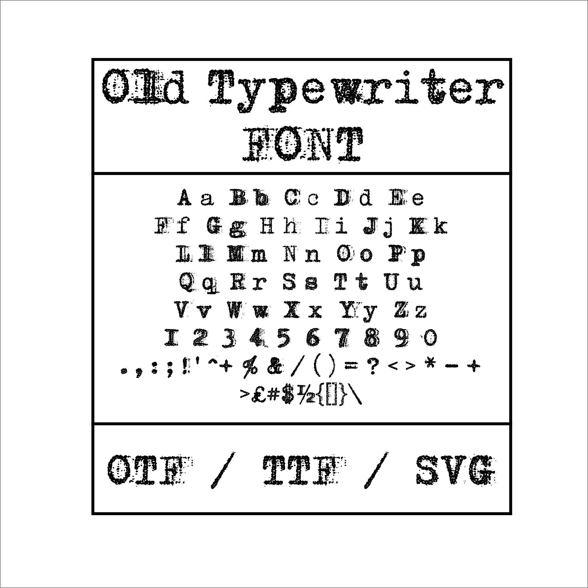 Old Typewriter Font Svg Otf Ttf Vintage Font Handwritten Fonts | Etsy Old Typewriter Font Svg Otf Ttf Vintage Font Handwritten Fonts | Etsy