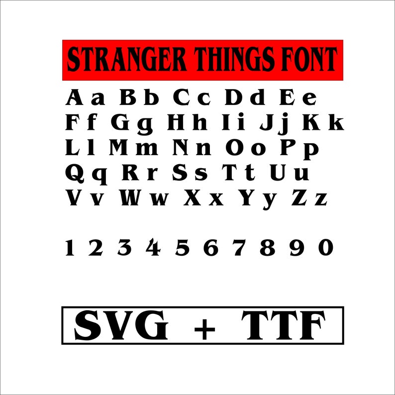 Stranger Things Alphabet SVG