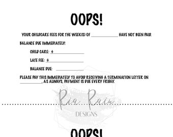 Daycare Late Payment - Etsy