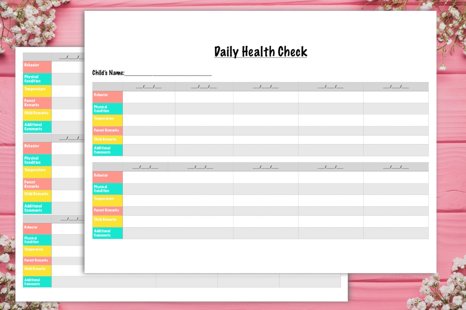 Childcare Health Check, Daycare Daily Health Check Form, Health Check ...