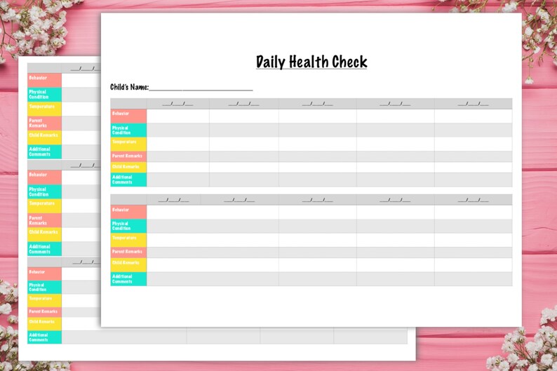 Childcare Health Check Daycare Daily Health Check Form Etsy Childcare Health Check Daycare Daily Health Check Form Etsy