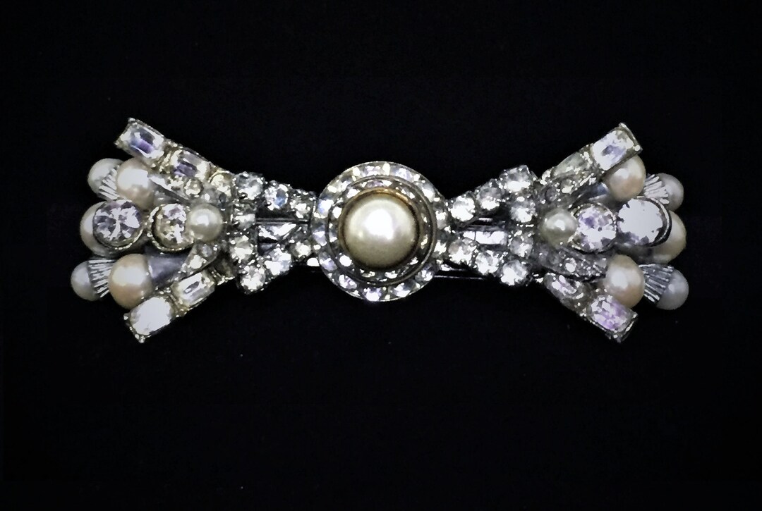 Victorian Elegant Captivating Barrette, Ornate, Formal Hair Jewelry ...