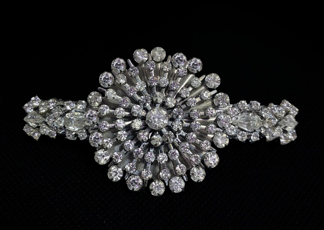 Vintage Art Deco Rhinestone French Barrette, Statement Hair Jewelry - Etsy