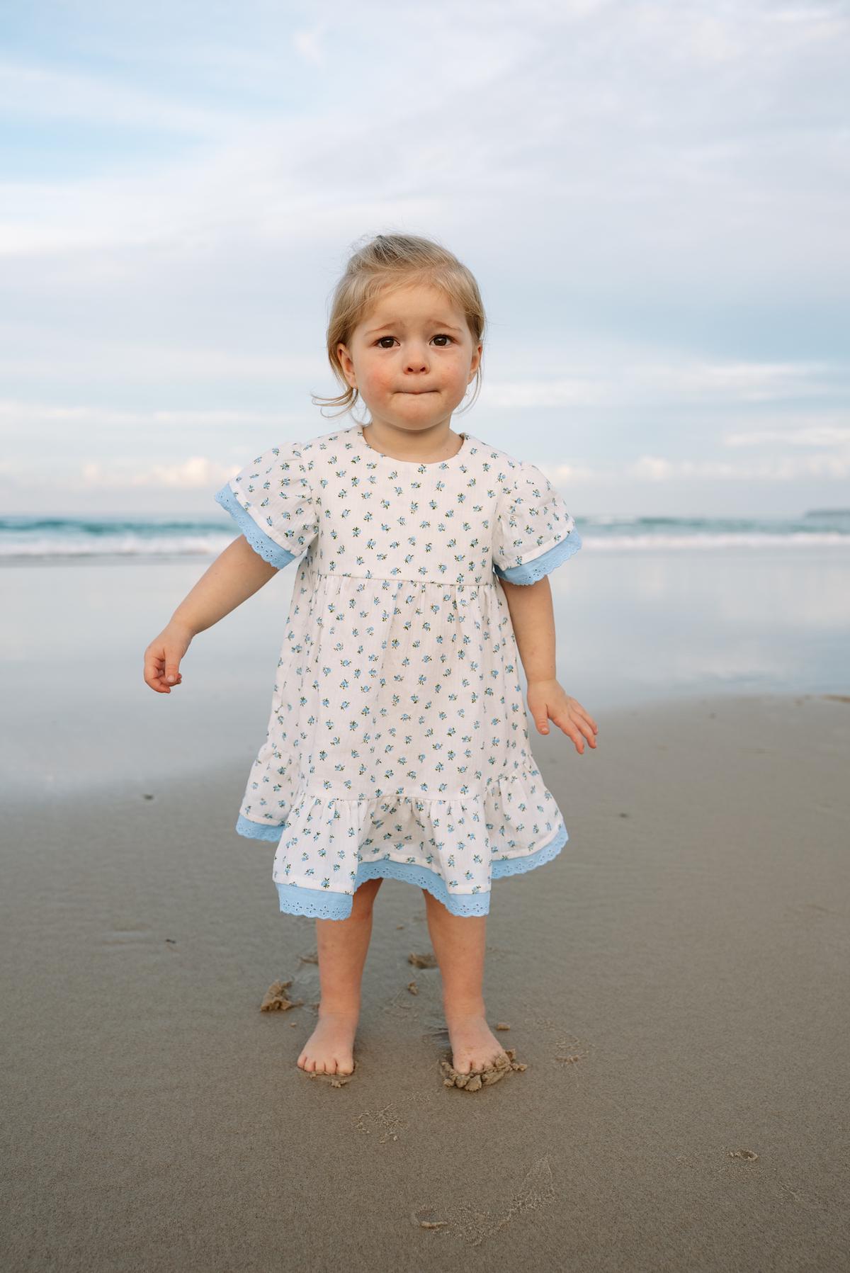 Girls Frill Dress Sewing Pattern: Cap Sleeve Ruffle Hem (PDF Pattern ...