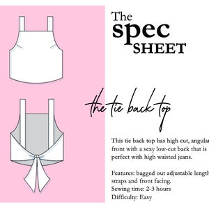 Sewing Pattern & Tutorial : Tie Back Top - Etsy Australia