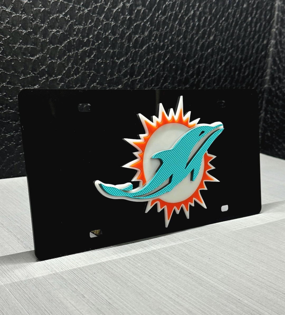 Miami Dolphins 3D Vanity License Plate Car Tag Football Fan NFL Miami ...