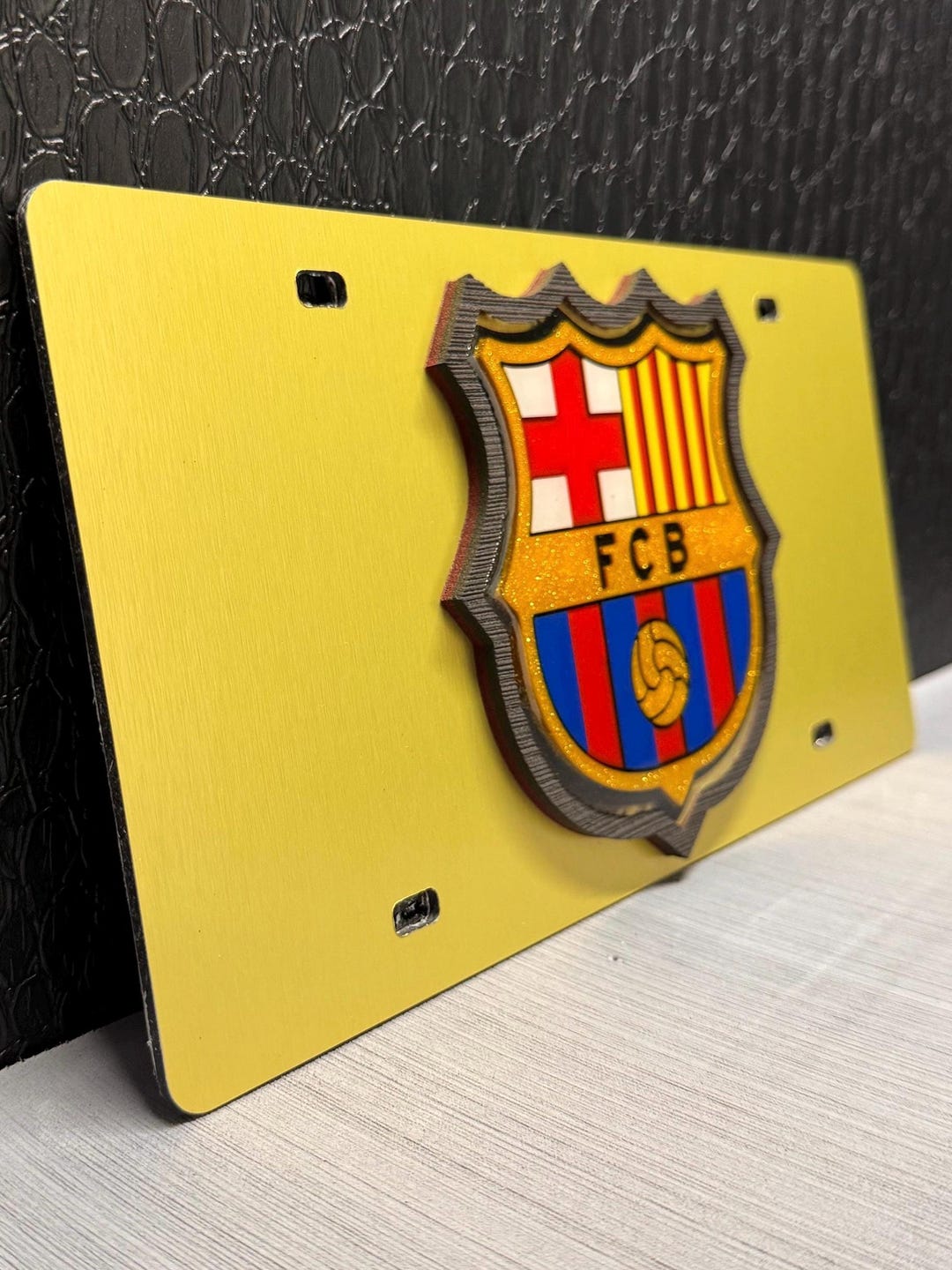Barça FC Barcelona 3D Vanity Plate: Gold Soccer Fan Car Tag - Etsy