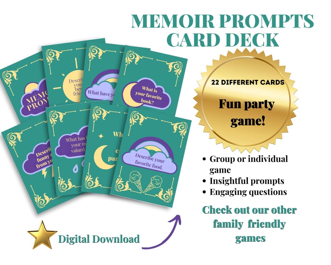 Memoir Prompt Cards: Family Storytelling Starter Kit (digital Download ...