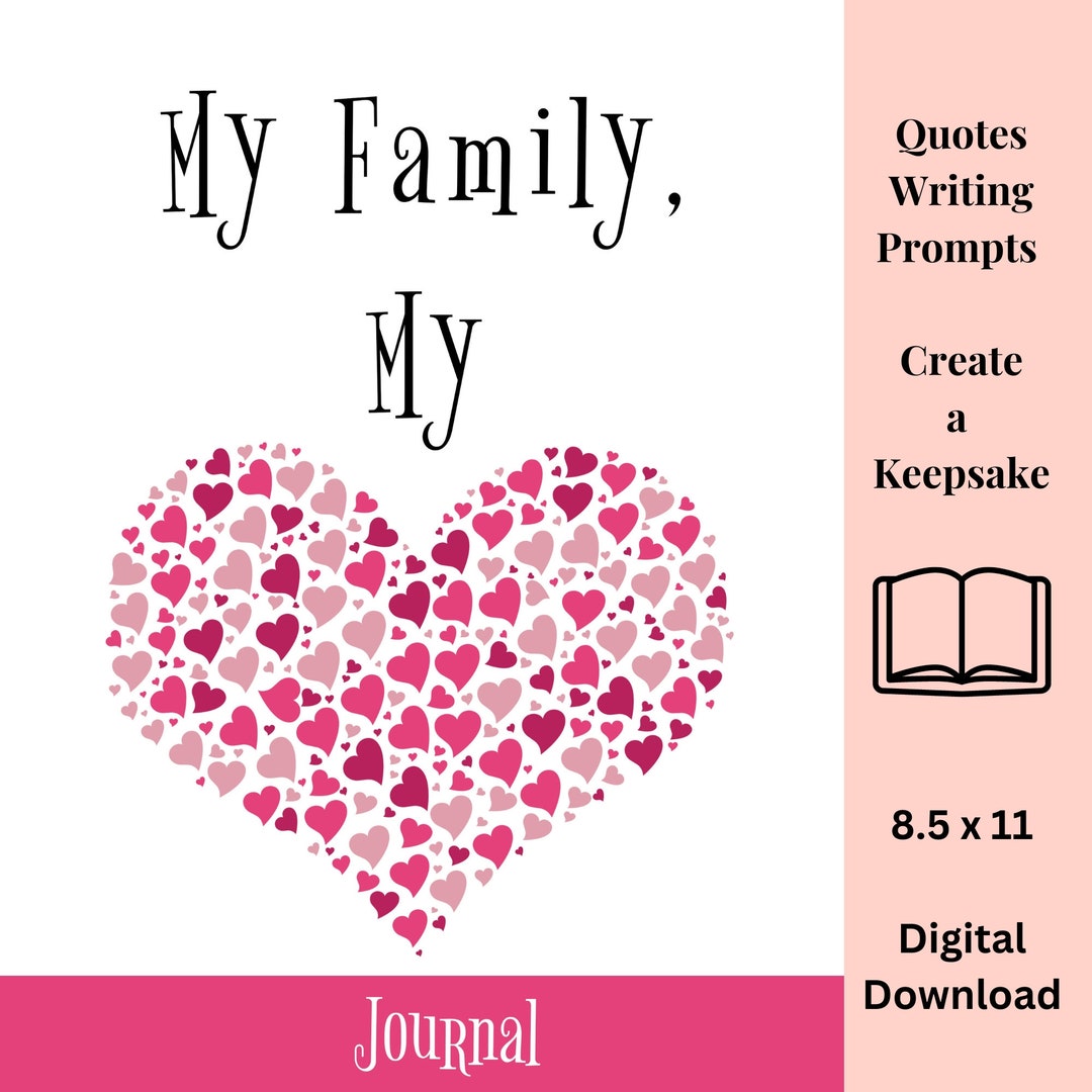 My Family My Heart Journal With Prompts and Quotes - Pink - Etsy