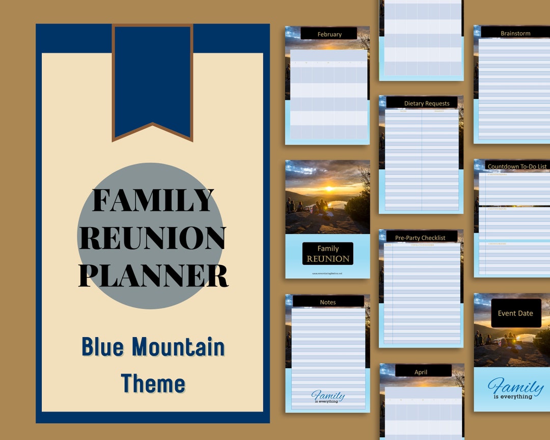 Family Reunion Planner – Blue Mountain Theme - Etsy