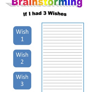 3 Wishes Activity Sheet - Etsy