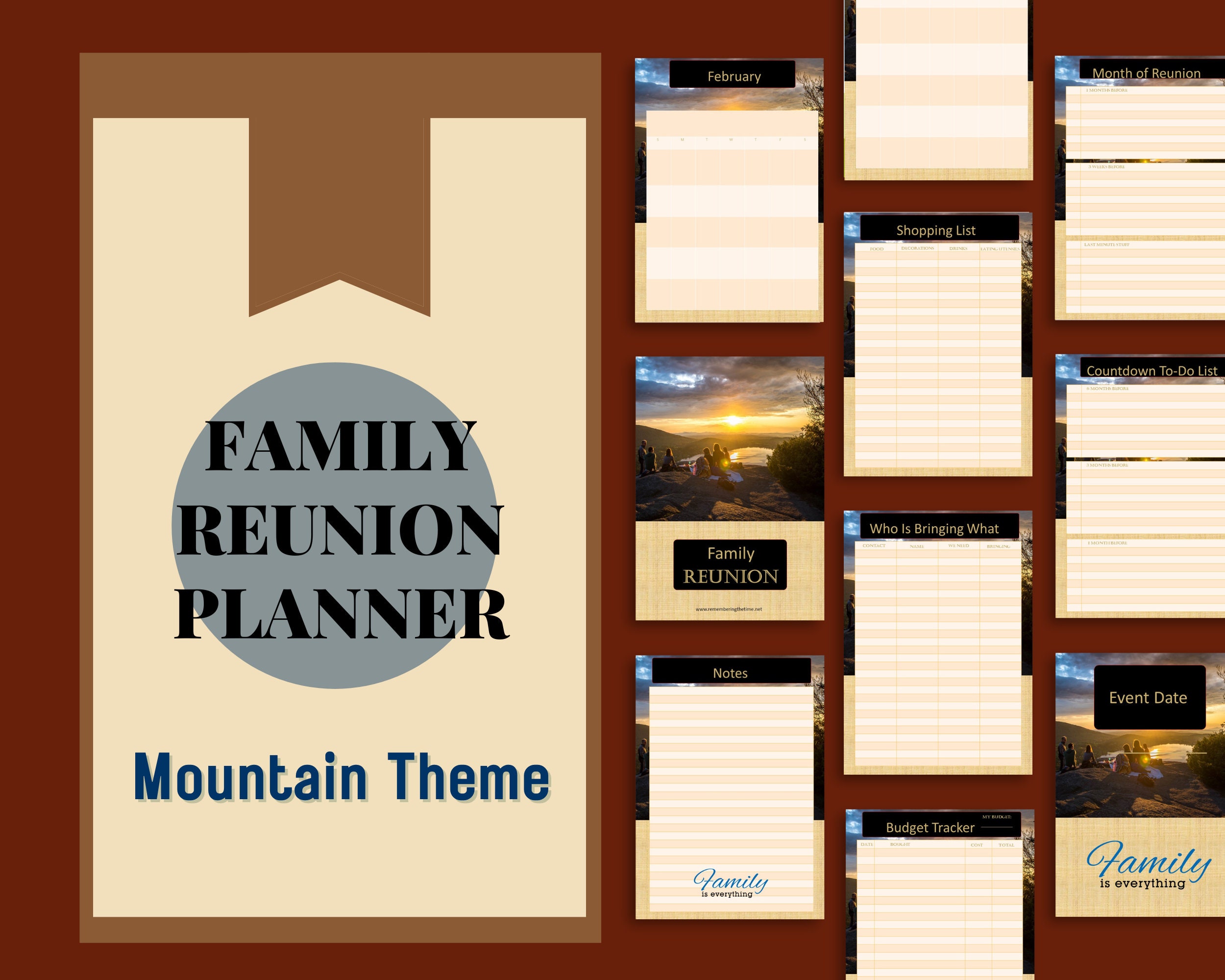 Family Reunion Planner – Mountain Theme - Etsy