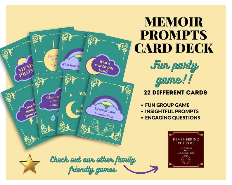 Memoir Writing Prompt Cards | Digital Download Journaling Aid | Family ...
