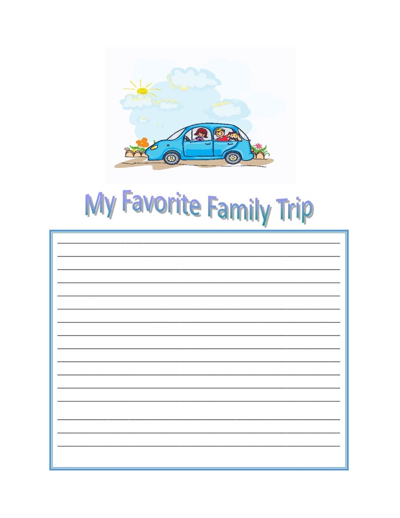 My Favorite Family Trip Activity Sheet - Etsy