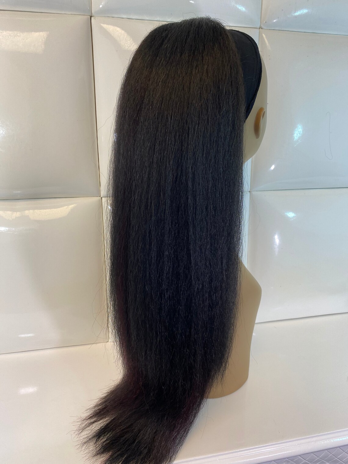 Drawstring Ponytail Extension BLACK & BURGUNDY HIGHLIGHTS - Etsy