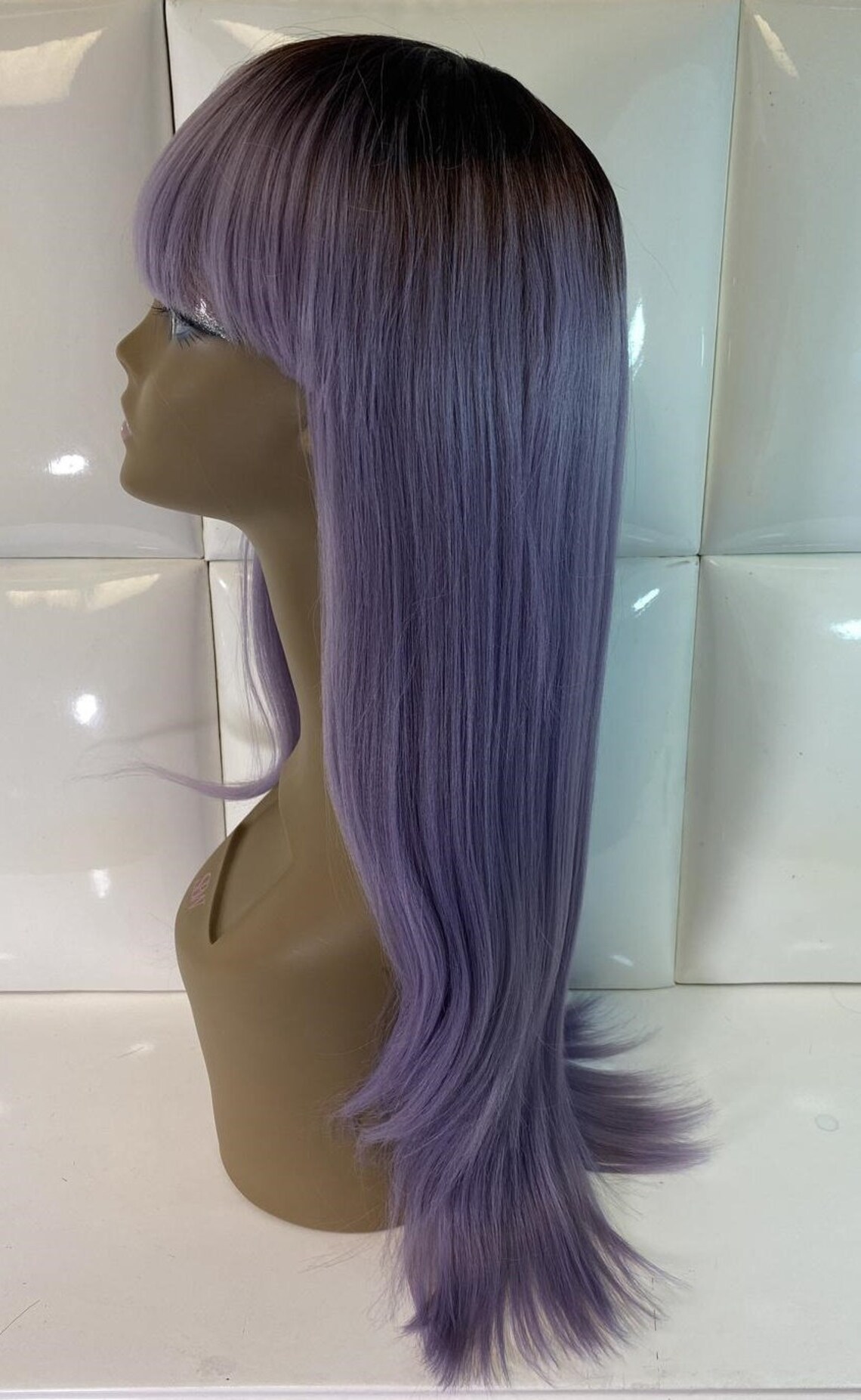Full Wig Light PURPLE LILAC LAVENDER Long Sleek Straight - Etsy