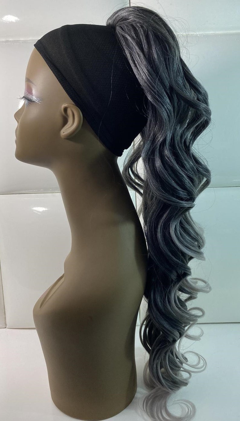 SILVER GREY GRAY Drawstring Ponytail Extension Human Hair & - Etsy