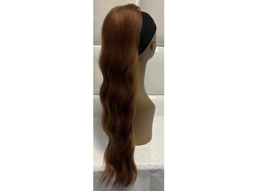CHESTNUT LIGHT BROWN Drawstring Ponytail (bundle Wrap) Long Loose Waves ...