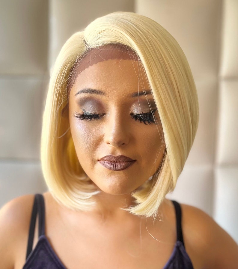 PLATINUM BLONDE Swiss Lace Part Wig Light Bleach Blond - Etsy