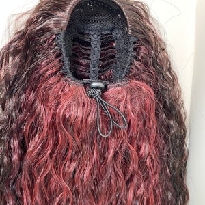 Drawstring Ponytail Extension DEEP BURGUNDY RED (dark Roots) Maroon ...