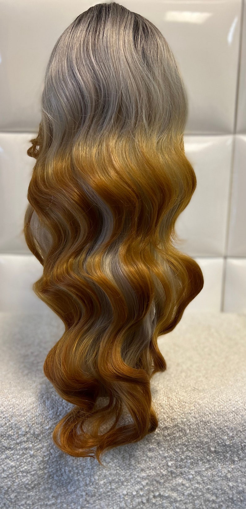 YELLOW PLATINUM BLONDE Dark Roots Lace Part Wig Multicolor - Etsy