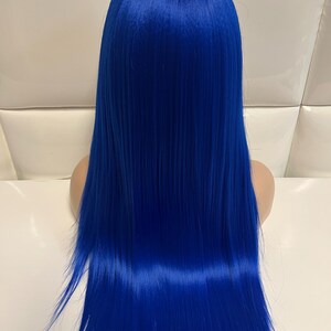 ELECTRIC BLUE Lace Front Wig - Extra Long Straight - 100% Synthetic ...