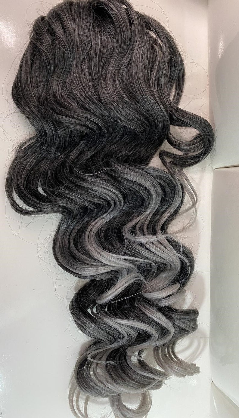 SILVER GREY GRAY Drawstring Ponytail Extension Human Hair & - Etsy