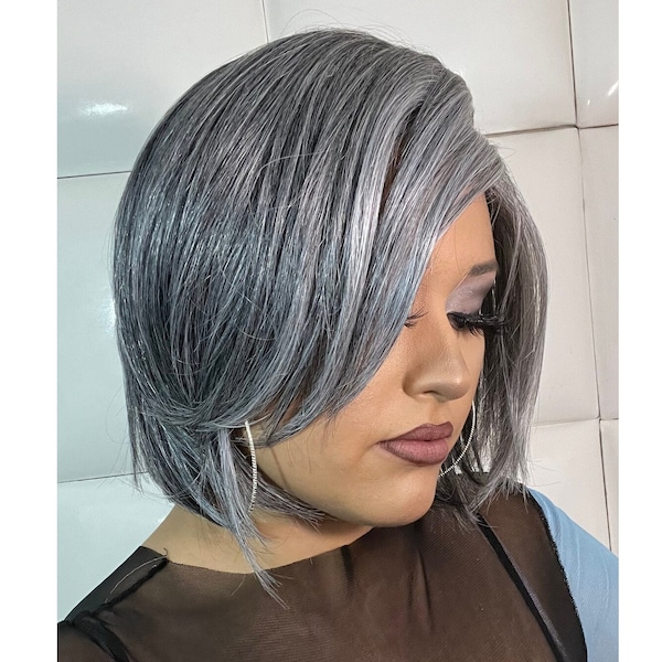 Gray Bob Wig - Etsy