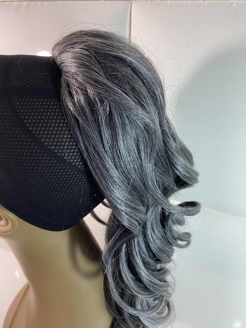 SILVER GREY GRAY Drawstring Ponytail Extension Human Hair & - Etsy