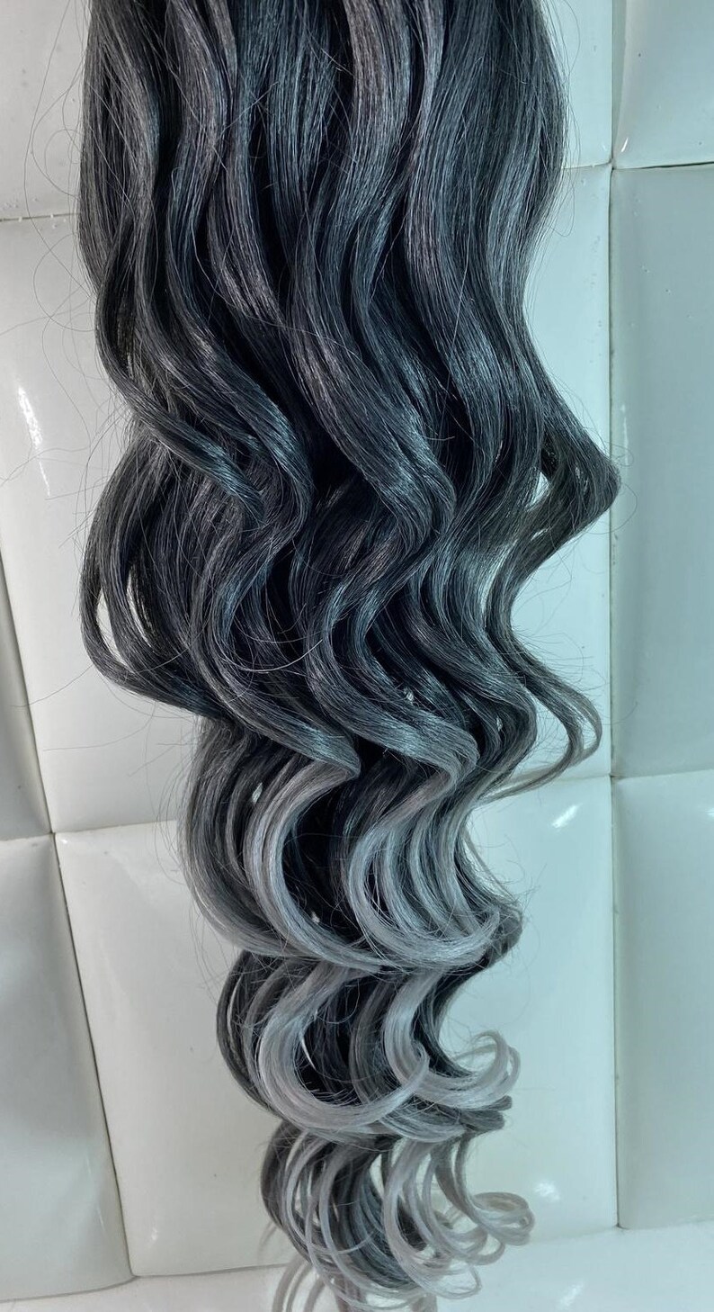 SILVER GREY GRAY Drawstring Ponytail Extension Human Hair & - Etsy