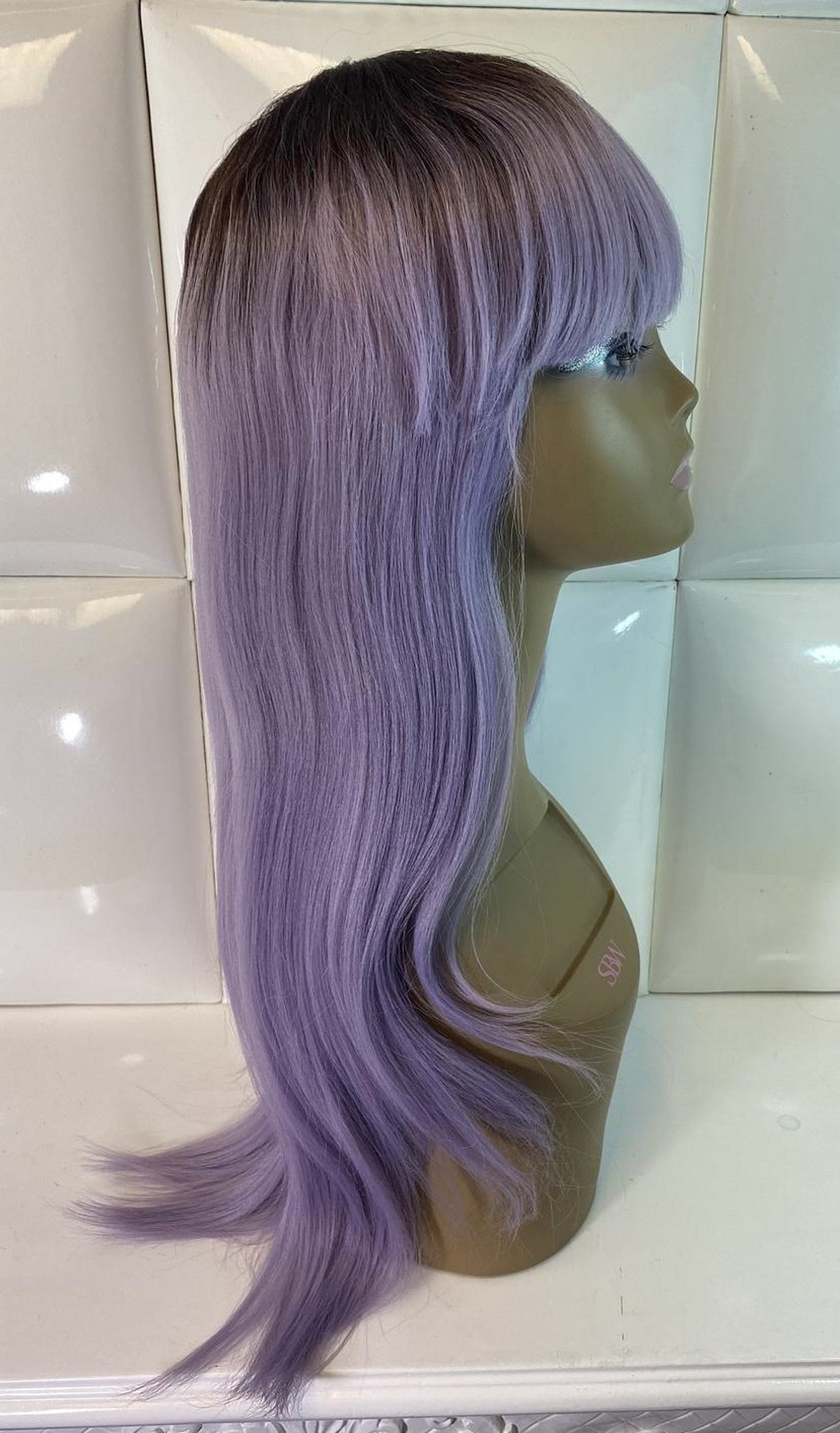 Full Wig Light PURPLE LILAC LAVENDER Long Sleek Straight - Etsy