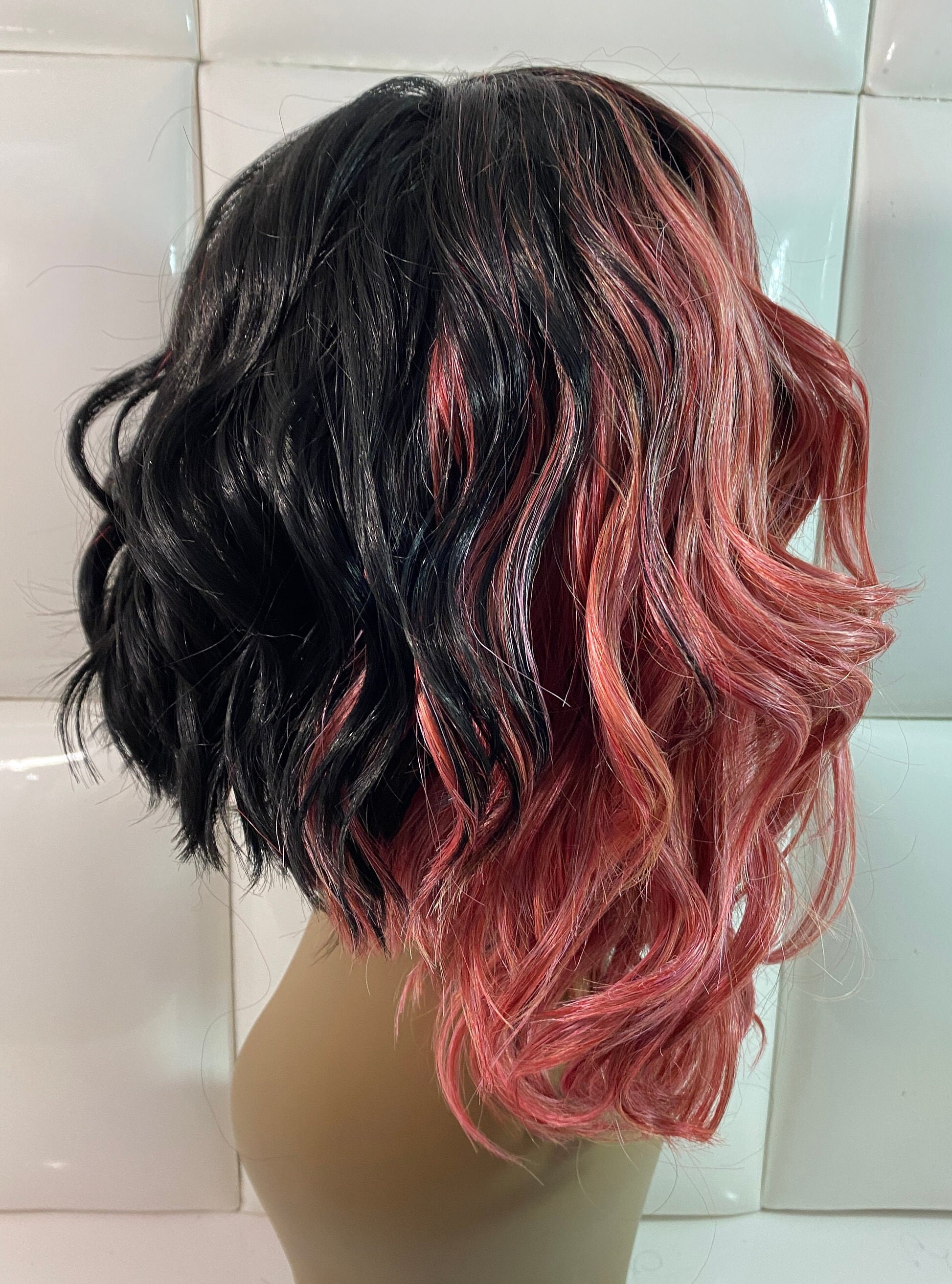 Black Hair With Bright Red Tips