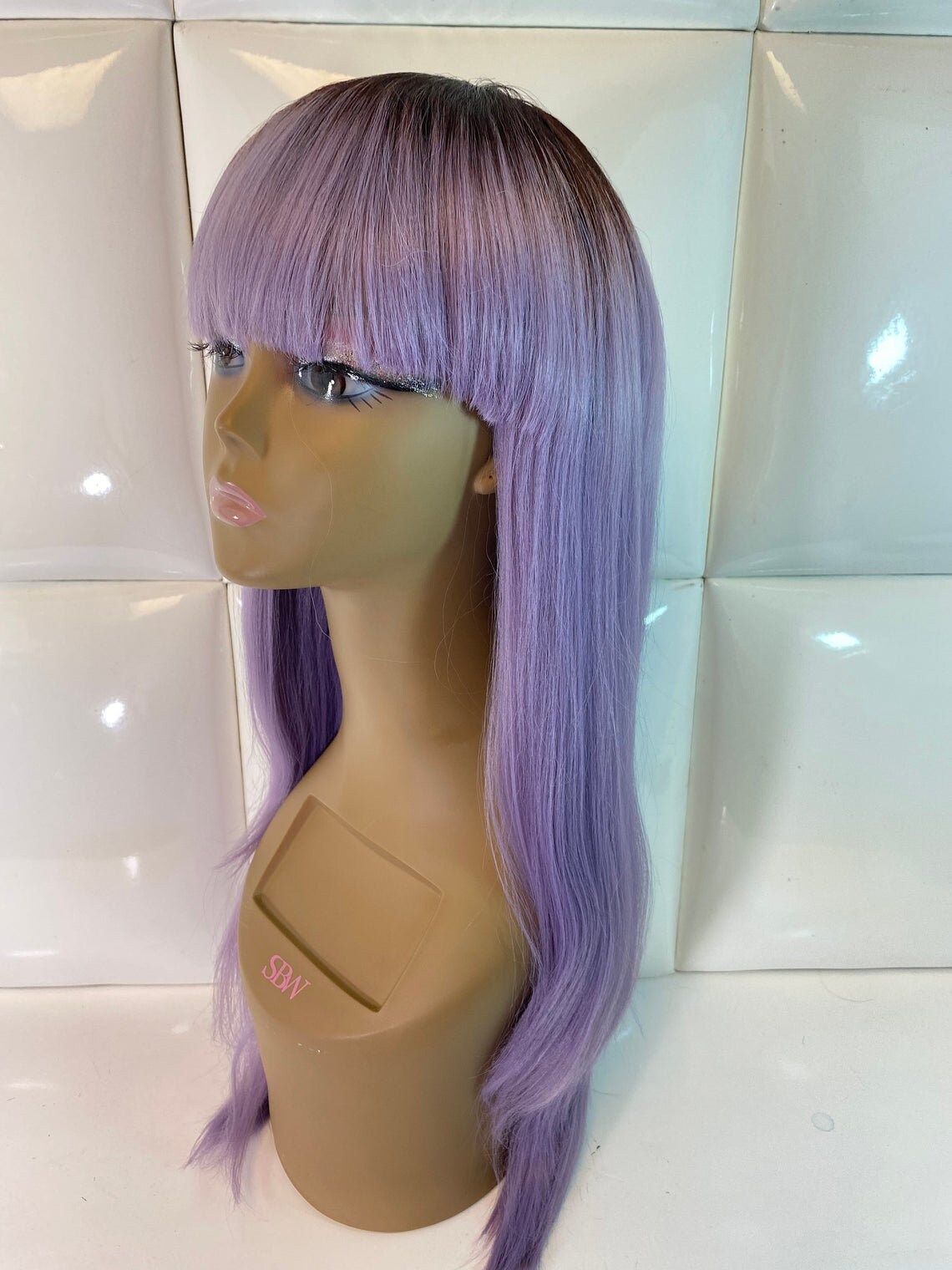 Full Wig Light PURPLE LILAC LAVENDER Long Sleek Straight | Etsy