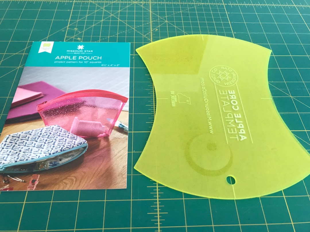 Apple Pouch Zipper Bag Pattern and 10” Apple Core “clam” Template by ...