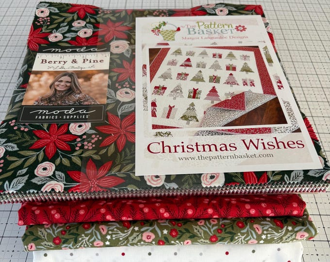 Christmas Wishes Quilt Kit 54 1/2” X 65” W/ Berry and Pine Fabric by ...