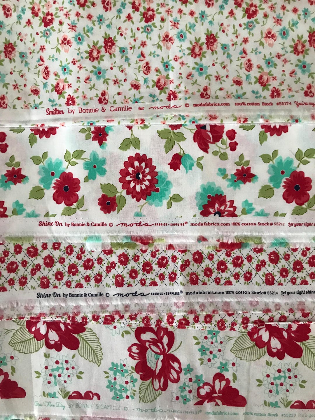 4 Yd White Bundle by Bonnie and Camille for Moda- Smitten, Shine On ...