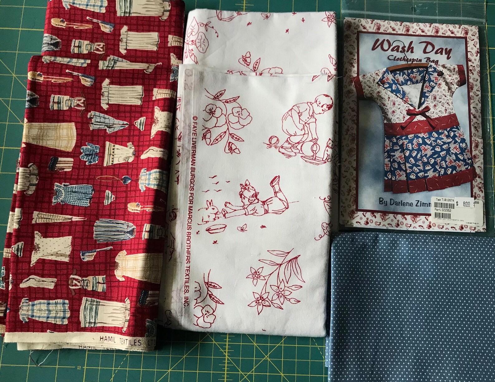 Retro Vintage Fabric and Wash Day Pattern by Darlene Zimmerman-4.63 Yds ...