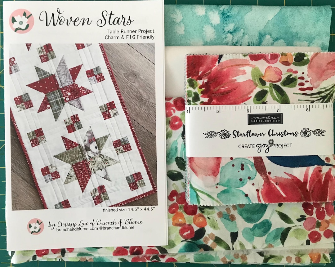 Starflower Christmas by Moda - Woven Stars Table Runner Quilt Kit ...