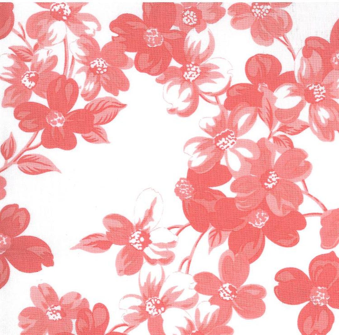 Sunday Stroll White/pink Main Floral Fabric #55230-23 by Camille ...