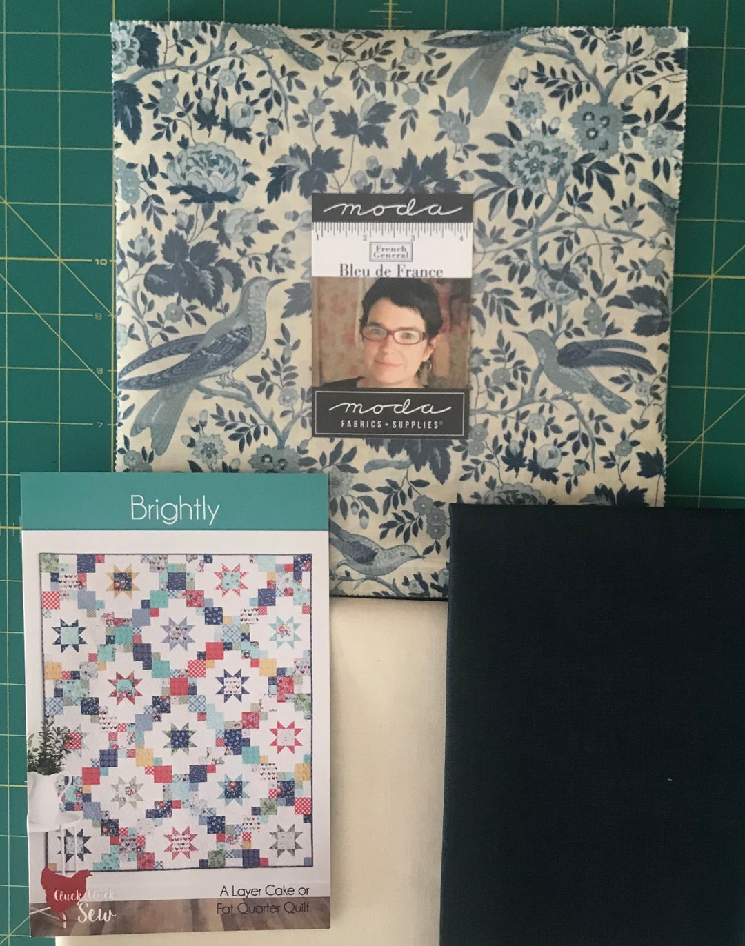 Bleu De France by French General for Moda Quilt Kit 60 X 72 Brightly Pattern by Cluck Cluck Sew ...