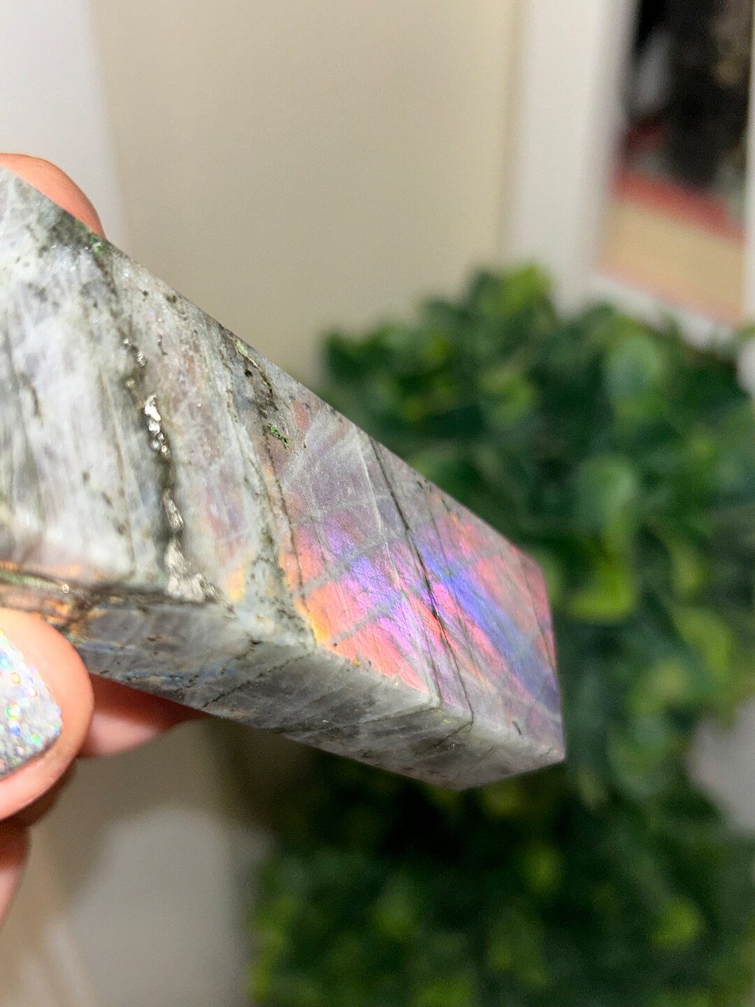 NEW INVENTORY FLASHY Sunset Pink Purple Yellow Labradorite Lab Tower ...