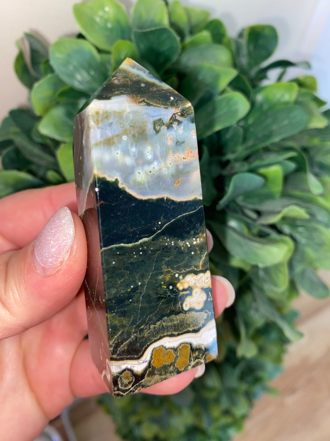 BEAUTIFUL Druzy Rare Ocean Jasper Tower 4 Sided STUNNING - Etsy