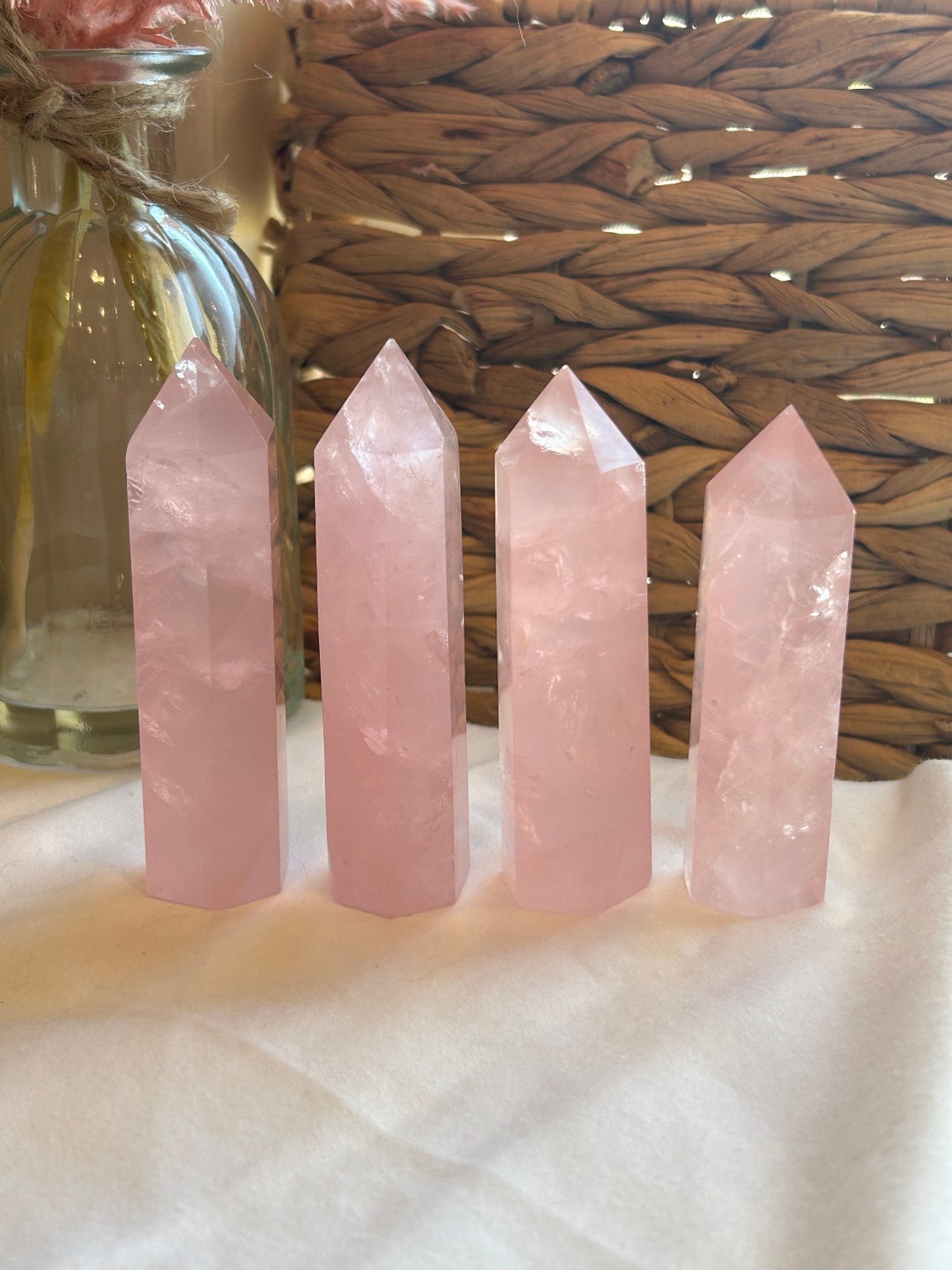Beautiful Gemmy Rose Quartz Tower With Rainbows Birthday Gift Gift for ...