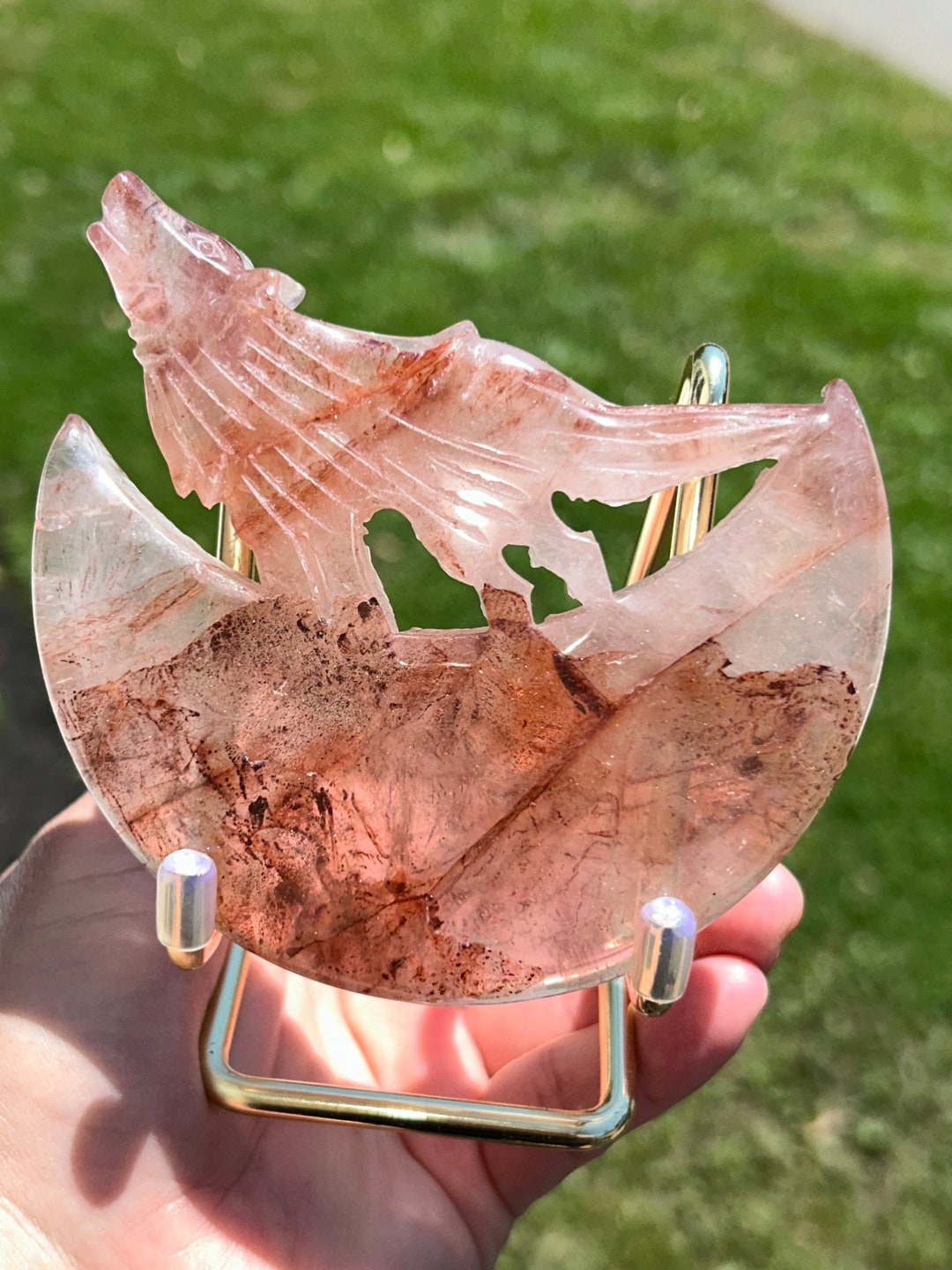 Fire Quartz Wolf Moon Happy Birthday Valentines Day Crystals for ...