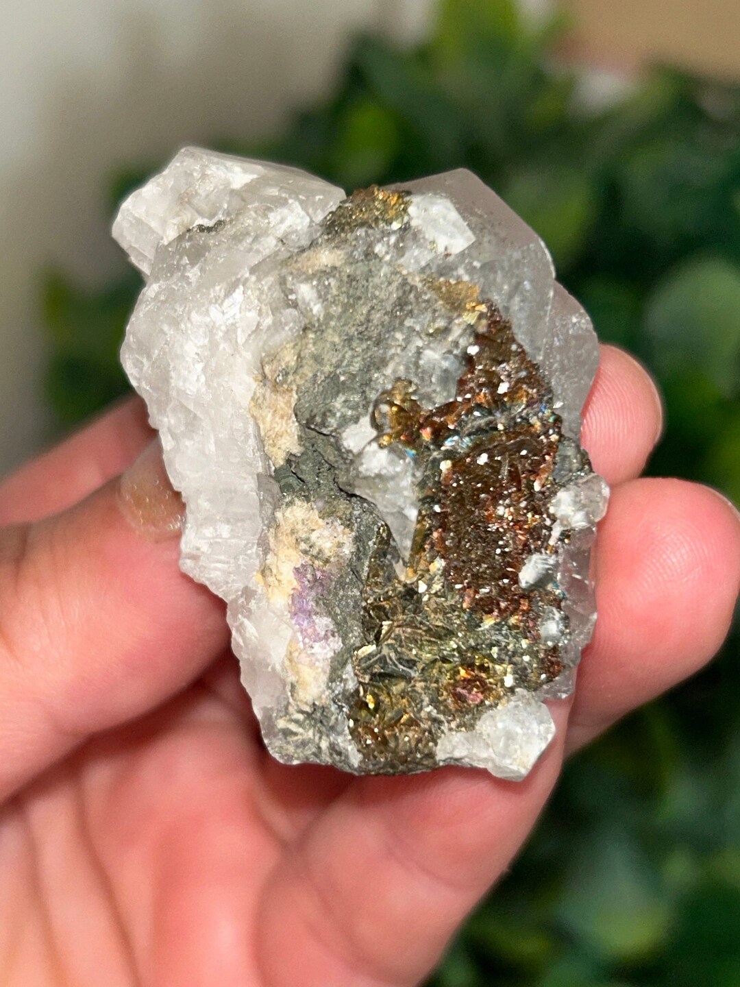 GORGEOUS UV Reactive Calcite With Pyrite Cluster Birthday Gift Gift for ...