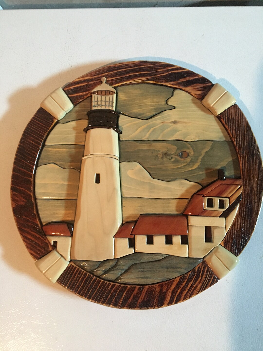 Lighthouse Intarsia lighthouse Portland Head lighthouse - Etsy.de