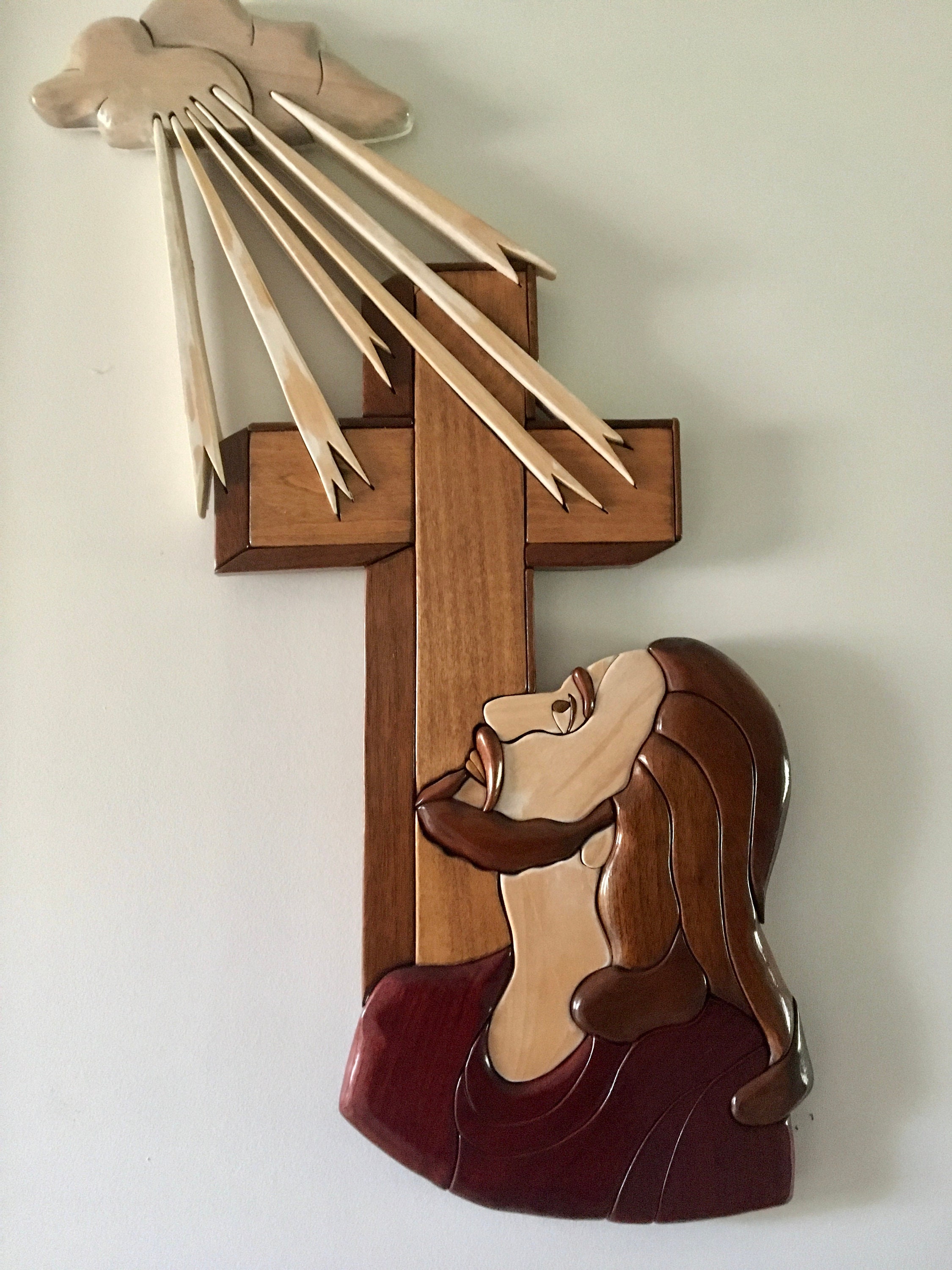 Jesus, Intarsia, Woodworking, Art, Picture of Jesus, Jesus Christ, Wall ...