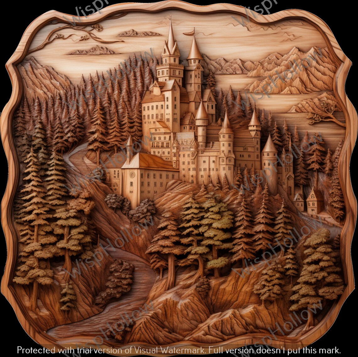 Fantasy Castle Castle Laser Engraving Design Glowforge Laser Engraving ...