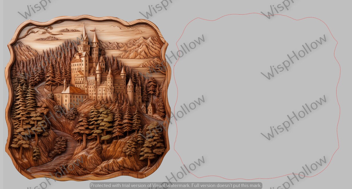 Fantasy Castle Castle Laser Engraving Design Glowforge Laser Engraving ...